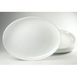 Barbecueteller Luminarc "Essteller", wei&szlig;, &Oslash;:33cm, Glas, Speiseteller, Teller Set f&uuml;r 6 Personen, wei&szlig;, Glas, ovale Form