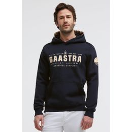 Kapuzensweatshirt Gaastra, Herren, Gr. M, blau, Sweatware, Material: 72% Baumwolle, 28% Polyester, bedruckt, regular fit normal, Rundhals, eingesetzt Rippb&uuml;ndchen, Sweatshirts, mit Baumwolle