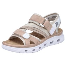 Trekkingsandale RIEKER SPORT, Damen, Gr. 38, rosa (altrosa, creme), Lederimitat, Textil, Schuhe, Outdoorsandale, Sommerschuh, Sandale mit praktischen Klettverschl&uuml;ssen