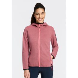Strickfleecejacke CMP, Damen, Gr. 50, coral, antrac, Obermaterial: 55% Polyester, 45% Baumwolle, Jacken, f&uuml;r sportliche Aktivit&auml;ten und Outdoor, &Uuml;bergangsjacke