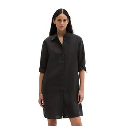 Marc O'Polo Hemdblusenkleid MARC O'POLO "mit nahtfeinem Rei&szlig;verschluss", Damen, Gr. 38, Normalgr&ouml;&szlig;en, schwarz, Obermaterial: 100% Leinen; Futter: 100% Baumwolle, unifarben, loose fit knielang, normaler Saum, Kleider