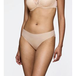 Tai-Slip Triumph "Body Make-Up Illusion Lace", Damen, Gr. 38, beige, Microtouch, Obermaterial: 80% Polyamid, 20% Elasthan. Spitze: 92% Polyamid, 8% Elasthan, leicht gl&auml;nzend, unifarben, k&ouml;rpernah, Unterhosen, florale Stretch-Spitze, hoher Beinausschnitt, weiche Microfaser