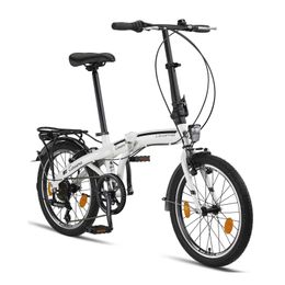 Licorne Bike Conseres Premium Falt Bike in 20 Zoll - Fahrrad f&uuml;r Herren, Jungen, M&auml;dchen und Damen - Shimano 6 Gang-Schaltung - Hollandfahrrad Zoll:20;Farbe:Wei&szlig;/Schwarz