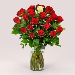 Rosenstrau&szlig; mit Vase Nur f&uuml;r Dich