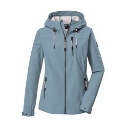 G.I.G.A. by Killtec Softshelljacke "GS 111 WMN SFTSHLL JCKT", Damen, Gr. 36, graublau, Oberseite: 100% Polyester;R&uuml;ckseite: 100% Polyester;Futter: 100% Polyester, G.I.G.A. DX BY KILLTEC, Jacken Softshelljacke, Atmungsaktive, wasserabweisende Damenjacke mit verstellbarer Kapuze, Topseller