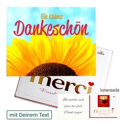 Pers&ouml;nliche Gru&szlig;karte mit Merci: Ein kleines Dankesch&ouml;n (250 g)