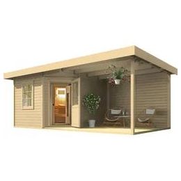 Saunahaus Weka "Salo", beige (natur), Bio-Ofen, externe Steuerung, 7,5 kW, Saunen, 7,5 kW Bio-Ofen mit digitaler Steuerung