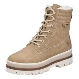 Winterstiefelette Rieker, Damen, Gr. 41, beige, Nubuklederimitat, unifarben, Schuhe Winterstiefelette, Plateauboots, Winterboots, Stiefelette mit RiekerTEX-Membran