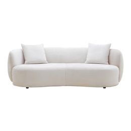 Bigsofa Leonas in Beige runde Form, inkl. 2 Kissen