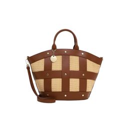 Shopper Tamaris "Shopper TAS Kirsti", Damen, Gr. B/H/T: 47cm x 29cm x 14,5cm 0, braun (cognac 700), Polyurethan, Taschen Shopper
