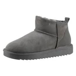 Winterboots Ara "ALASKA Short", Damen, Gr. 43, grau (light, grau hellgrau short), Lammfell, Veloursleder, unifarben, Schuhe Winterboots, Schlupfboots, Snowboots, Winterboots mit Anziehlasche