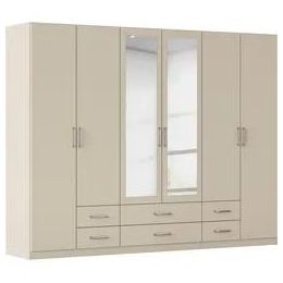 Kleiderschrank Rauch "Schrank Garderobe Ankleide GAMMA Breiten 91/136/181/226/271/315/360 cm", beige (champagner), griffe chrom, B:271cm H:210cm T:54cm, Holzwerkstoff, Schr&auml;nke, Kleiderschrank, verschiedene Griff-Varianten, mit Spiegel TOPSELLER MADE IN GERMANY, Topseller
