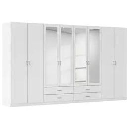 Kleiderschrank Rauch "Schrank Garderobe Ankleide GAMMA Breiten 91/136/181/226/271/315/360 cm", alpinwei&szlig;, griffe alu, B:360cm H:210cm T:54cm, Holzwerkstoff, Schr&auml;nke, Kleiderschrank, verschiedene Griff-Varianten, mit Spiegel TOPSELLER MADE IN GERMANY, Topseller