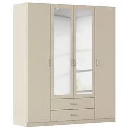 Kleiderschrank Rauch "Schrank Garderobe Ankleide GAMMA Breiten 91/136/181/226/271/315/360 cm", beige (champagner), griffe alu, B:181cm H:210cm T:54cm, Holzwerkstoff, Schr&auml;nke, Kleiderschrank, verschiedene Griff-Varianten, mit Spiegel TOPSELLER MADE IN GERMANY, Topseller