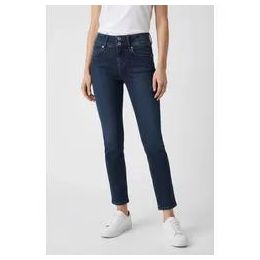 Slim-fit-Jeans Pepe Jeans "GEN PUSH UP", Damen, Gr. 27, L&auml;nge 30, dunkelblau, Denim/Jeans, Obermaterial: 84% Baumwolle, 15% Polyester, 1% Elasthan, slim fit lang, Jeans Slim-fit-Jeans, mit doppeltem Knopfverschluss, Mid Waist