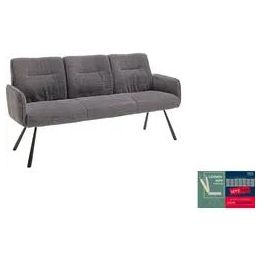 Sitzbank MCA furniture "Delane", anthrazit, schwarz, B:183cm H:92cm T:67cm, Metall, Stoff, Sitzb&auml;nke, Sitzbank, Taschenfederkern, Lehnenkippfunktion, Armlehnen, beweglicher R&uuml;cken