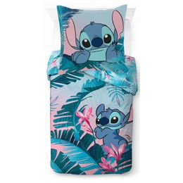 Kinderbettw&auml;sche Disney "Disney Lilo & Stitch Bettbezug-Set 135x200 cm + Kissenbezug 80x80 cm", blau, B/L: 137cm x 200cm, 1 Stk., 1 Stk., Washed Cotton, B/L: 80cm x 80cm, 2 tlg., Washed Cotton, Obermaterial: 100% Baumwolle, Bettw&auml;sche, 100 % Baumwolle, maschinenwaschbar, wendbar
