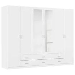 Kleiderschrank Rauch "Schrank Garderobe Ankleide GAMMA Breiten 91/136/181/226/271/315/360 cm", alpinwei&szlig;, griffe alu, B:271cm H:210cm T:54cm, Holzwerkstoff, Schr&auml;nke, Kleiderschrank, verschiedene Griff-Varianten, mit Spiegel TOPSELLER MADE IN GERMANY, Topseller