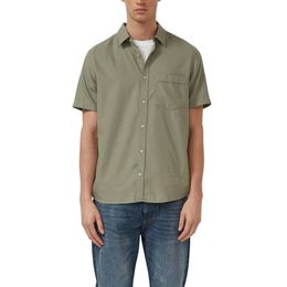 Kurzarmhemd s.Oliver, Herren, Gr. XXL, N-Gr, khaki, Web, Obermaterial: 84% Baumwolle, 16% Lyocell, bestickt, unifarben, normal h&uuml;ftbedeckend, Rundhals, abgesteppte Kante, Hemden, mit Knopfleiste und Brusttasche