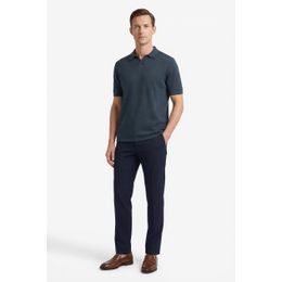 Kurzarmpullover Calvin Klein, Herren, Gr. XL, navy stone, Feinstrick, Obermaterial: 66% Leinen, 34% Polyacryl, unifarben, regular fit normal, V-Ausschnitt, abgesteppte Kante, Pullover, Feinstrick aus Leinenmix, Regular Fit, Polokragen