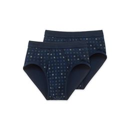 Slip Schiesser "Essentials", Herren, Gr. 6, blau (815, blau), Feinripp, Obermaterial: 100% Baumwolle, k&ouml;rpernah, Unterhosen Slip, mit Eingriff, Feinripp-Qualit&auml;t, Softbund, kariert, Baumwolle