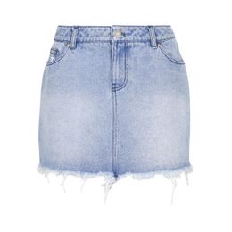 Sommerrock Karl Kani "Karl Kani Damen Karl Kani OG Old English Denim Skirt", Damen, Gr. M, vintage indigo, 100% Baumwolle, unifarben, normal, R&ouml;cke