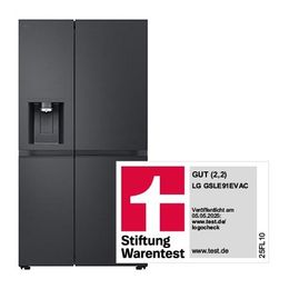 LG SidebySide K&uuml;hlschrank (EEK C, 628L, 179 cm hoch) mit Eis, Crushed Ice und Wasserspender & internem Wassertank GSLE91EVAC GSLE91EVAC