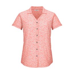 Funktionshemd Killtec "KOS 86 WMN WVN SHRT", Damen, Gr. 36, Normalgr&ouml;&szlig;en, pfirsich, Obermaterial: 92% Polyester, 8% Elasthan, Hemden, Schnelltrocknende Damenbluse mit floralem Print und Zierriegeln