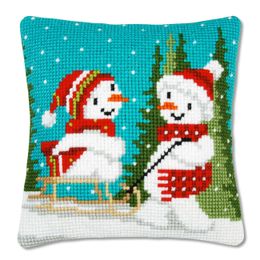 Kreuzstichkissen - Schneemann