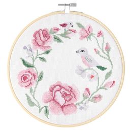 Rico Design Kreuzstichbild - Kranz aus Rosen