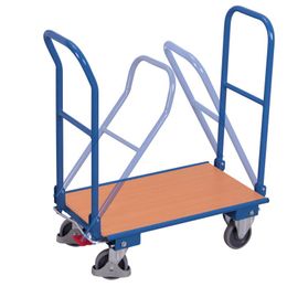 VARIOfit Klappb&uuml;gelwagen mit 2 B&uuml;geln 150 kg + EasySTOP - Enzianblau - Enzianblau