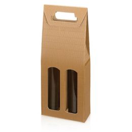 50 x Tragekarton f&uuml;r 2 Flaschen 183 x 90 x 445 mm (natura)