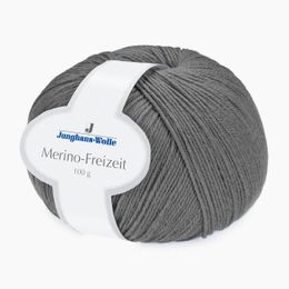 Sockenwolle Merino-Freizeit 4-fach von Junghans-Wolle, Anthrazit meliert, aus Schurwolle