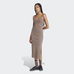Shirtkleid adidas originals "ESS RIB DRESS", Damen, Gr. XXL, N-Gr, earth strata, Obermaterial: 95% Baumwolle, 5% Elasthan, Kleider Shirtkleid
