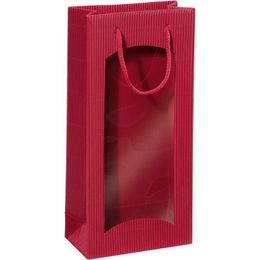20 x Geschenkt&uuml;te mit Sichtfenster f&uuml;r 2 Flaschen 170 x 85 x 360 mm (Bordeaux)