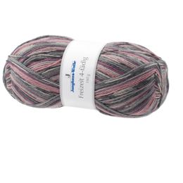 Sockenwolle Freizeit 4-f&auml;dig von Junghans-Wolle, Pixel Grau/Rosa, aus Schurwolle