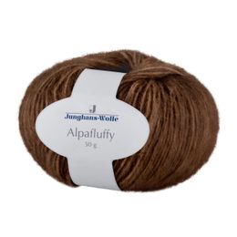 Alpafluffy von Junghans-Wolle, Braun, aus Polyester