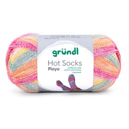 gr&uuml;ndl Hot Socks Playa von Gr&uuml;ndl, Himbeer/Mandarine/Sonnengelb/Seegr&uuml;n, aus Baumwolle