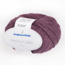 Merino-Cabl&eacute; von Junghans-Wolle, Aubergine, aus Schurwolle