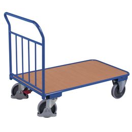 VARIOfit Schiebeb&uuml;gelwagen 400 kg 4 senkrechten Rohren Typ S + EasySTOP - Enzianblau - Enzianblau