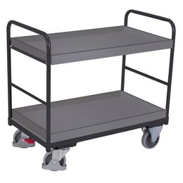 VARIOfit Etagenwagen mit 2 Tabletts 250 kg Traglast Typ L + EasySTOP - Anthrazitgrau