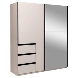 P & B Schiebet&uuml;renschrank Wilma, Kaschmir, Holzwerkstoff, 2 F&auml;cher, 3 Schublade(n) Schubladen, 175x210x61.5 cm, in verschiedenen Gr&ouml;&szlig;en erh&auml;ltlich, Schrankfront mit Spiegel, Schlafzimmer, Kleiderschr&auml;nke, Kleiderschr&auml;nke 2-t&uuml;rig