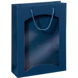 20 x Geschenkt&uuml;te mit Sichtfenster f&uuml;r 3 Flaschen 270 x 85 x 360 mm (Saphir)