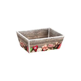 25 x Pr&auml;sentkorb 4-eckig "Weihnachtsw&uuml;nsche" klein 198 x 148 x 95 mm