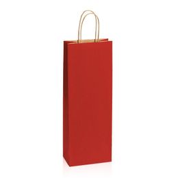 300 x Papiertragetasche "Dunkelrot" 140 x 80 x 390 mm