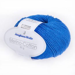 Merino-Cotton von Junghans-Wolle, Kobalt, aus Schurwolle