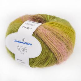 Scala von Junghans-Wolle, Khaki/Senf/Rosa, aus Schurwolle