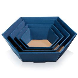 25 x Pr&auml;sentkorb 6-eckig "mini" 162 x 155 x 44/74 mm (Saphir)