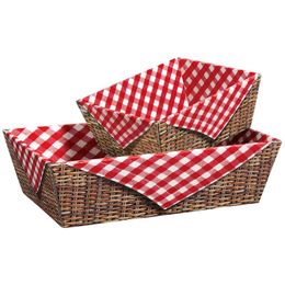 25 x Pr&auml;sentkorb 4-eckig "Brotzeit" 336 x 196 x 110 mm (rot)