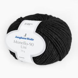 Monello-90 Uni von Junghans-Wolle, Schwarz, aus Polyacryl